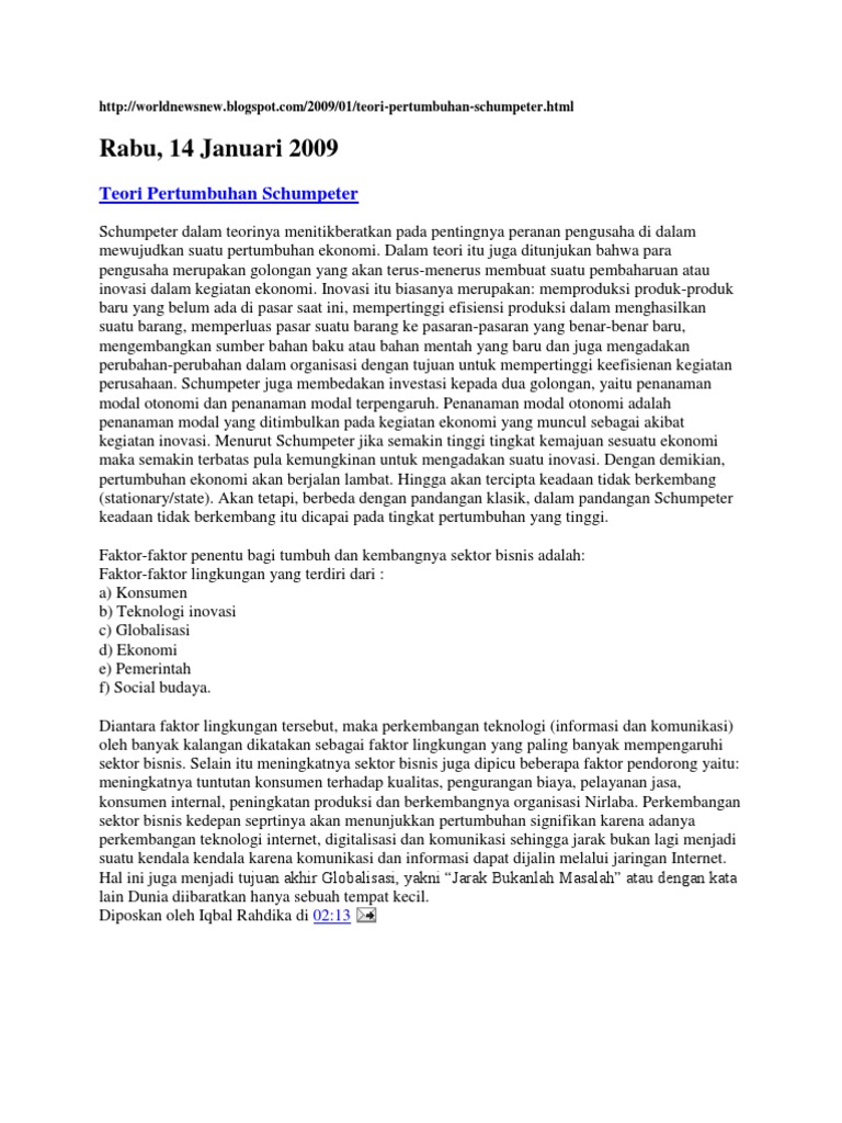 Teori Schumpeter | PDF