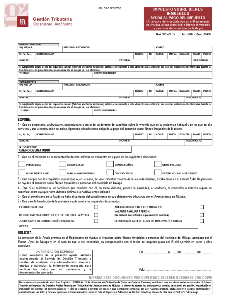 Ayuda para El Pago Del IBI (Impreso Autorrellenable) | PDF | Gobierno ...