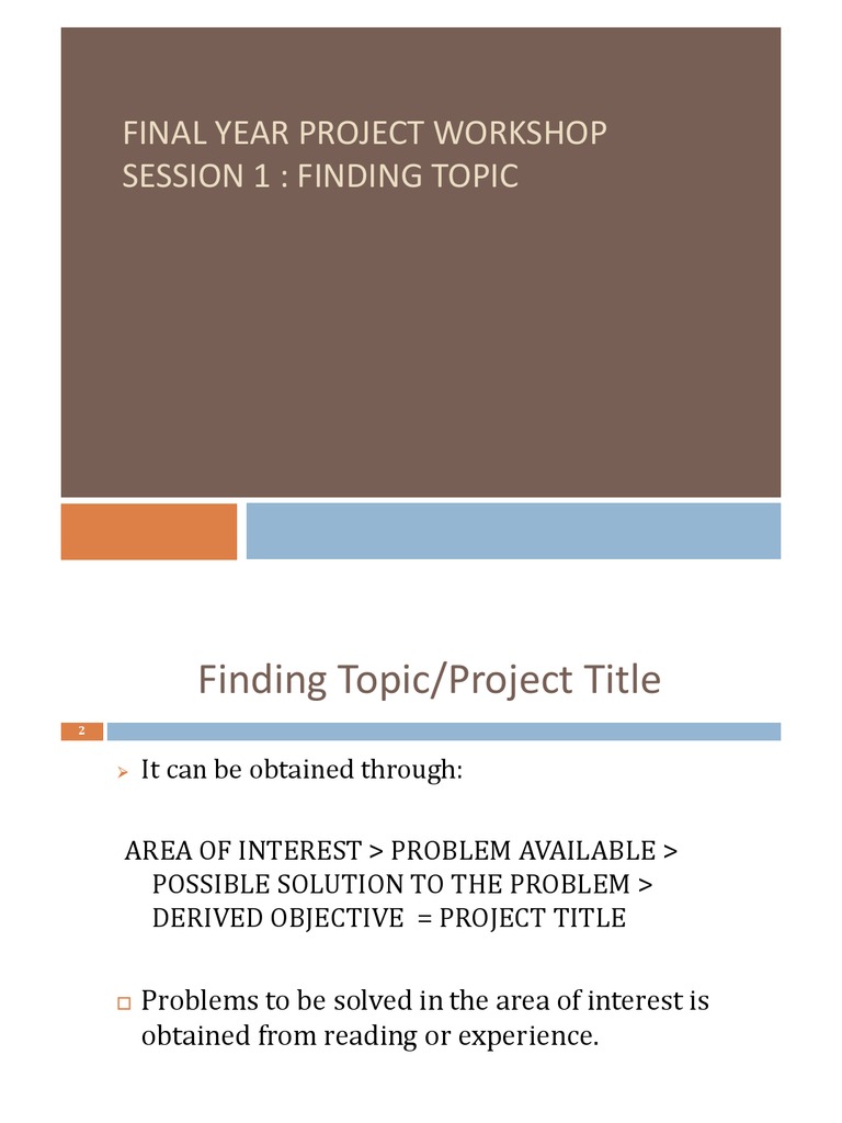 Final Year Project Topic Alert | PDF