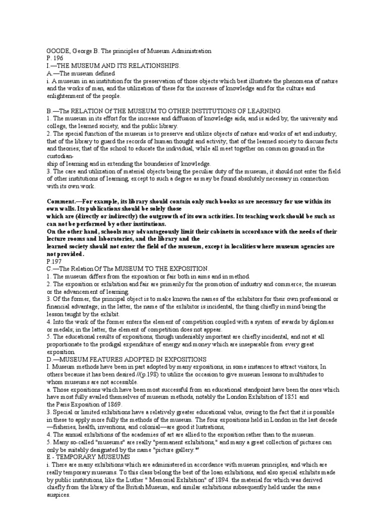 Principles of Museum Administration | PDF | Museum | Libraries