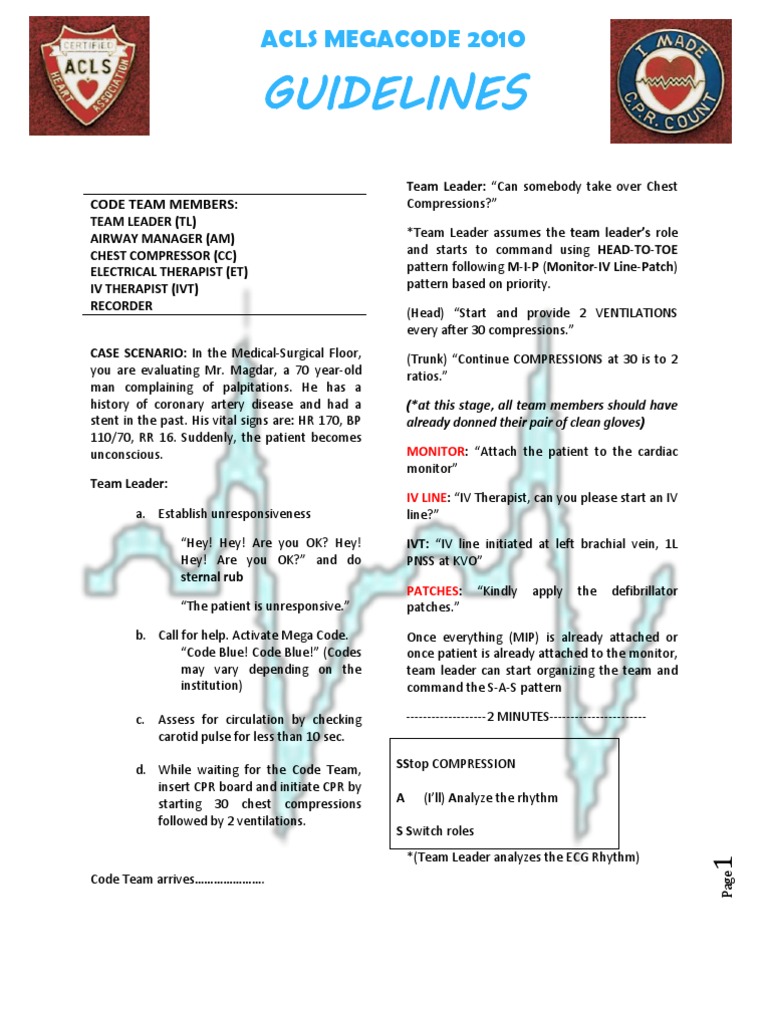 Acls Megacode | PDF | Internal Medicine | Cardiovascular Physiology