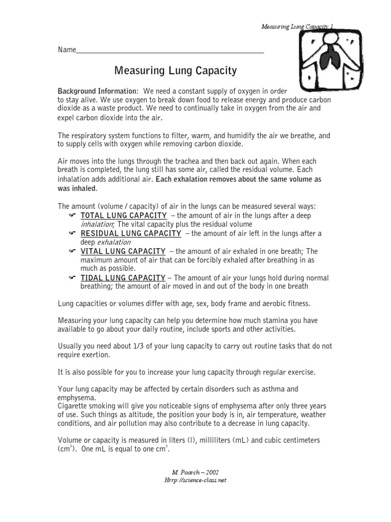 Measuring Lung Capacity PDF | PDF | Breathing | Exhalation
