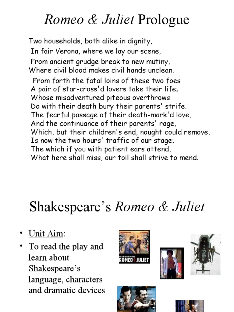 Romeo & Juliet Prologue Overview | PDF | Poetry
