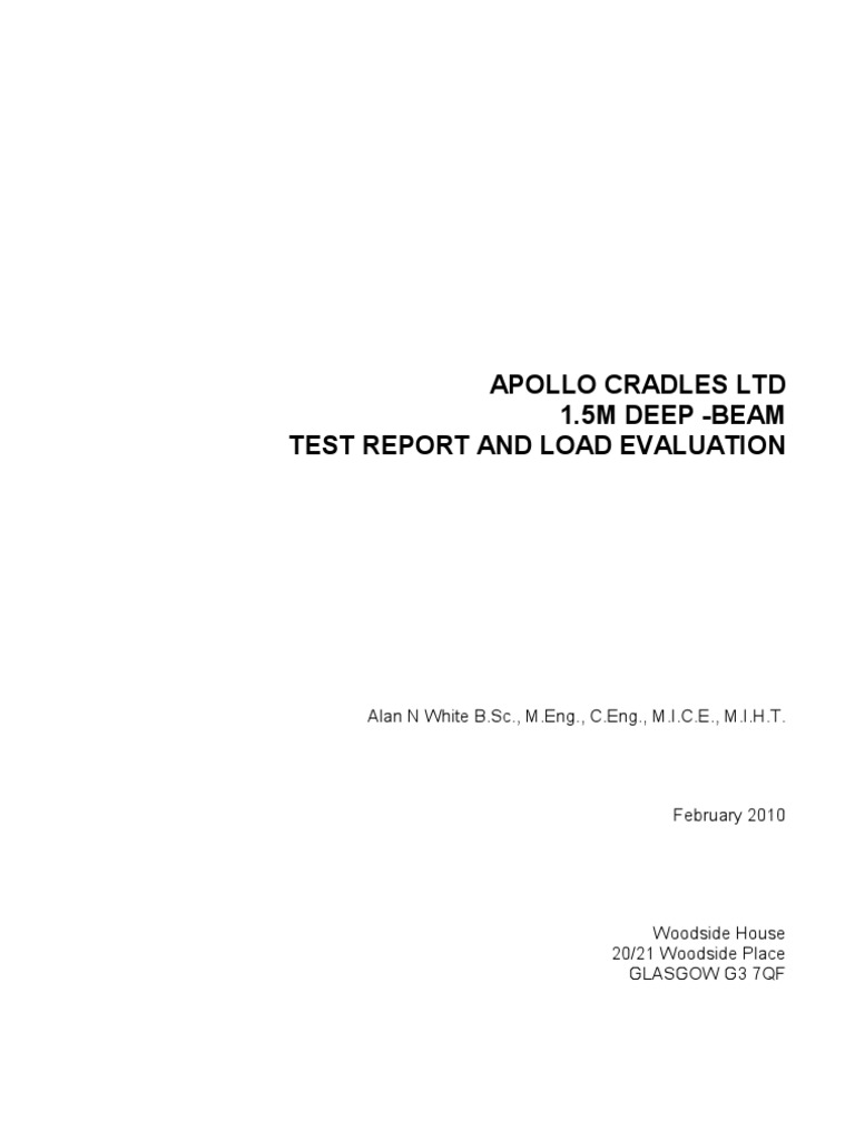 Apollo Cradles 1.5m Beam Test Report | PDF