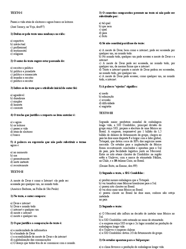 Ojeriza e Comparações na Literatura | PDF | Pronome | Carro