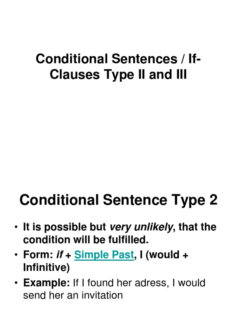 Conditional Sentences II, III | PDF | Clause | Sentence (Linguistics)