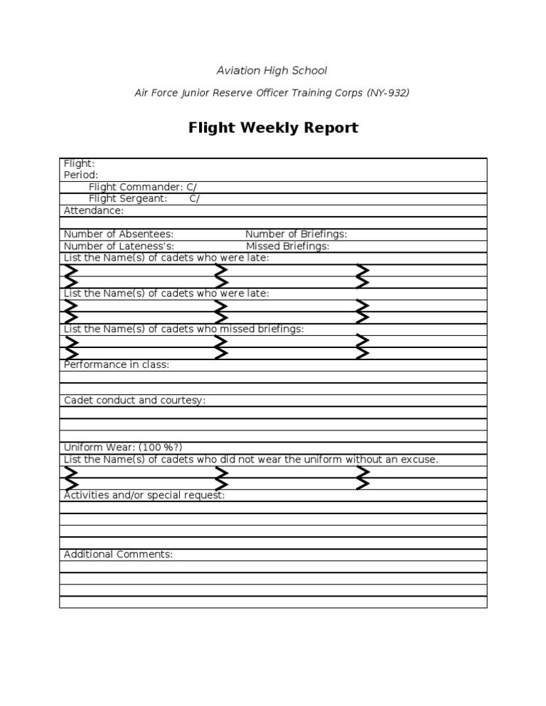 Flight Weekly Report for AFJROTC | PDF | History