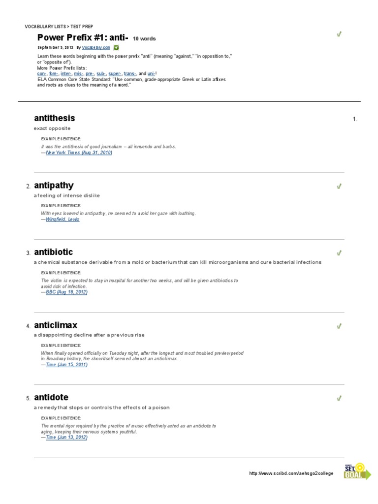 Power Prefix #1_ Anti- - Vocabulary List | Medical Specialties | Medicine