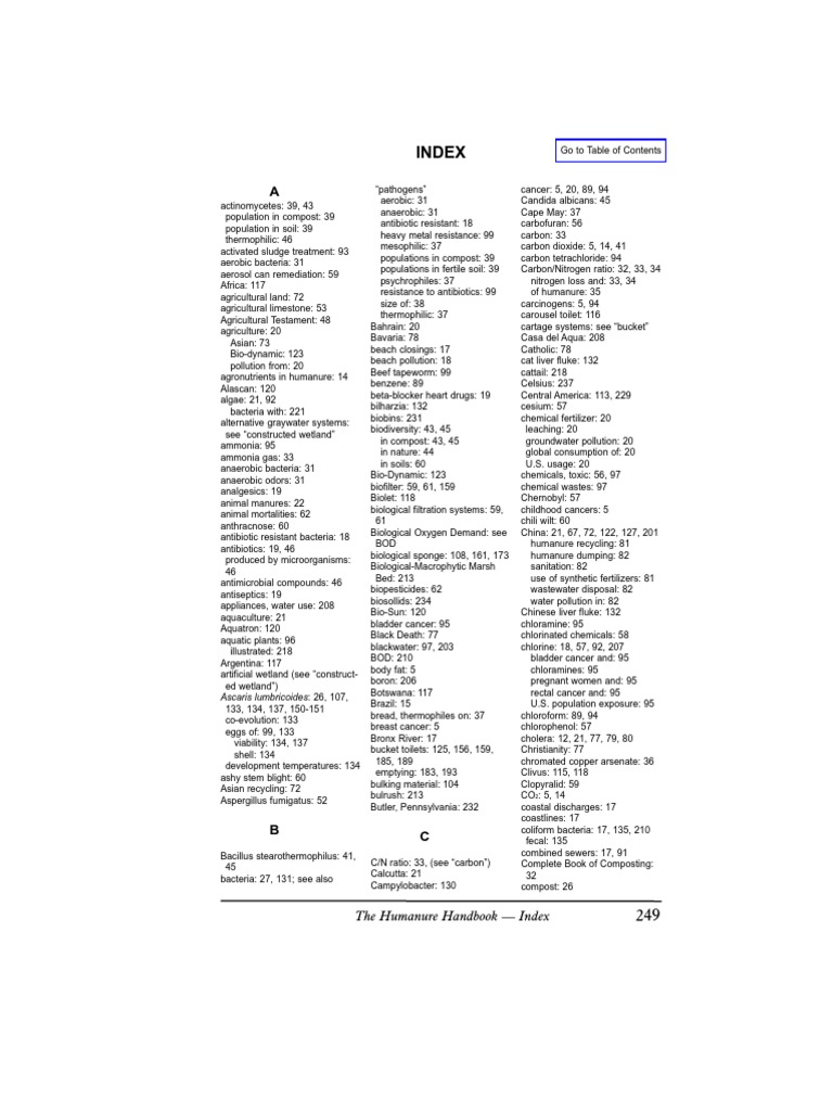 The Humanure Handbook Index | PDF | Compost | Sewage