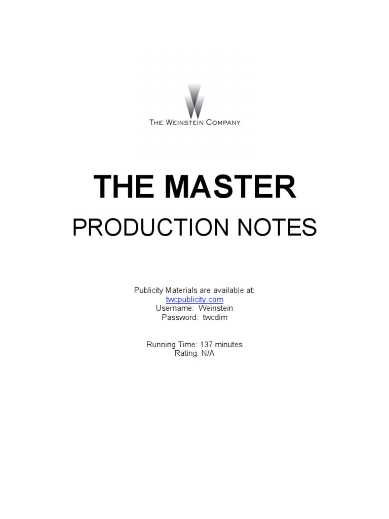 The Master | PDF | Entertainment Award | Cinema