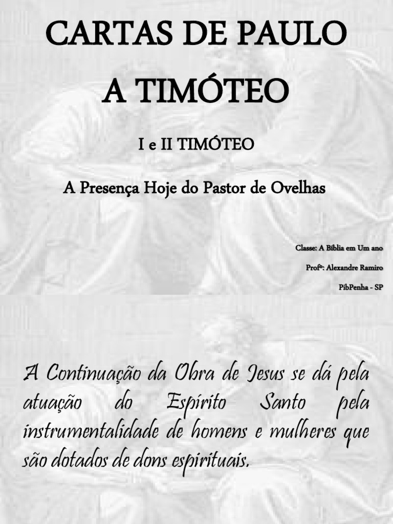 Cartas de Paulo A Timóteo | PDF | Apóstolo Paulo | Bíblia