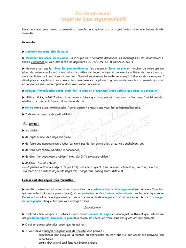Ecrire Un Essai | PDF | Sciences cognitives | Linguistique