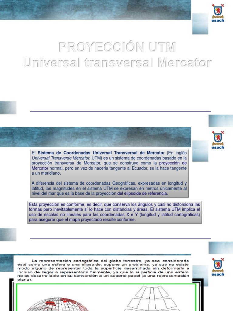 Proyección UTM | PDF | Notación Matemática | Geomática