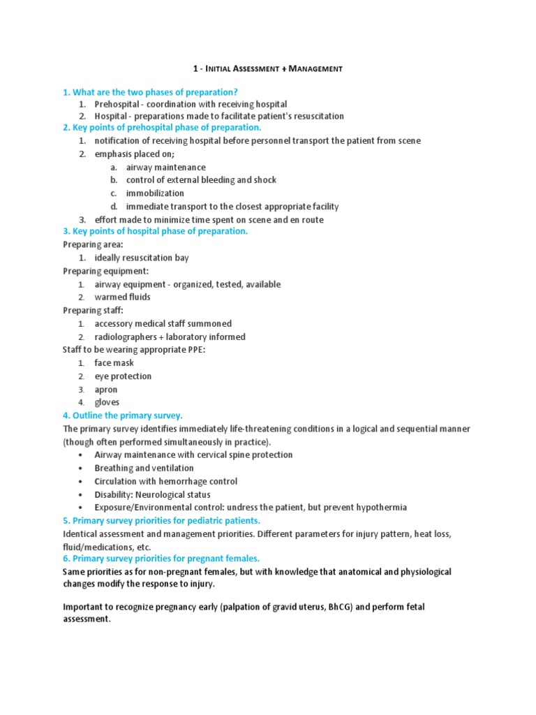 ATLS - Initial Assessment | Cardiopulmonary Resuscitation | Major Trauma