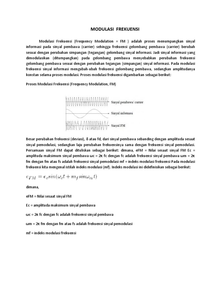 Indeks Modulasi dalam FM | PDF
