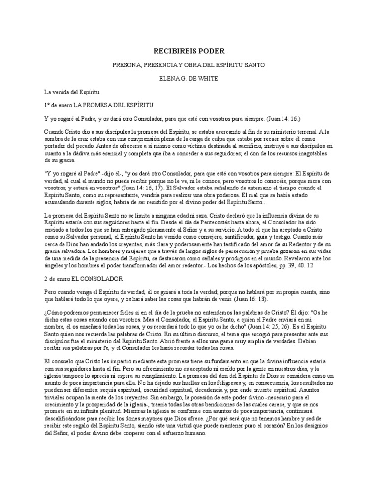 Recibireis Poder | PDF | Cristo (título) | espíritu Santo