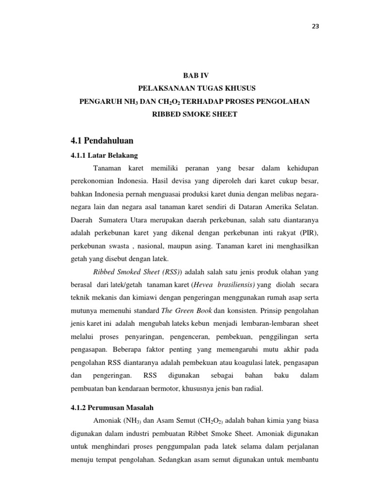 Pengaruh Amoniak Dan Asam Semut Terhadap Mutu Latek | PDF | Griya ...