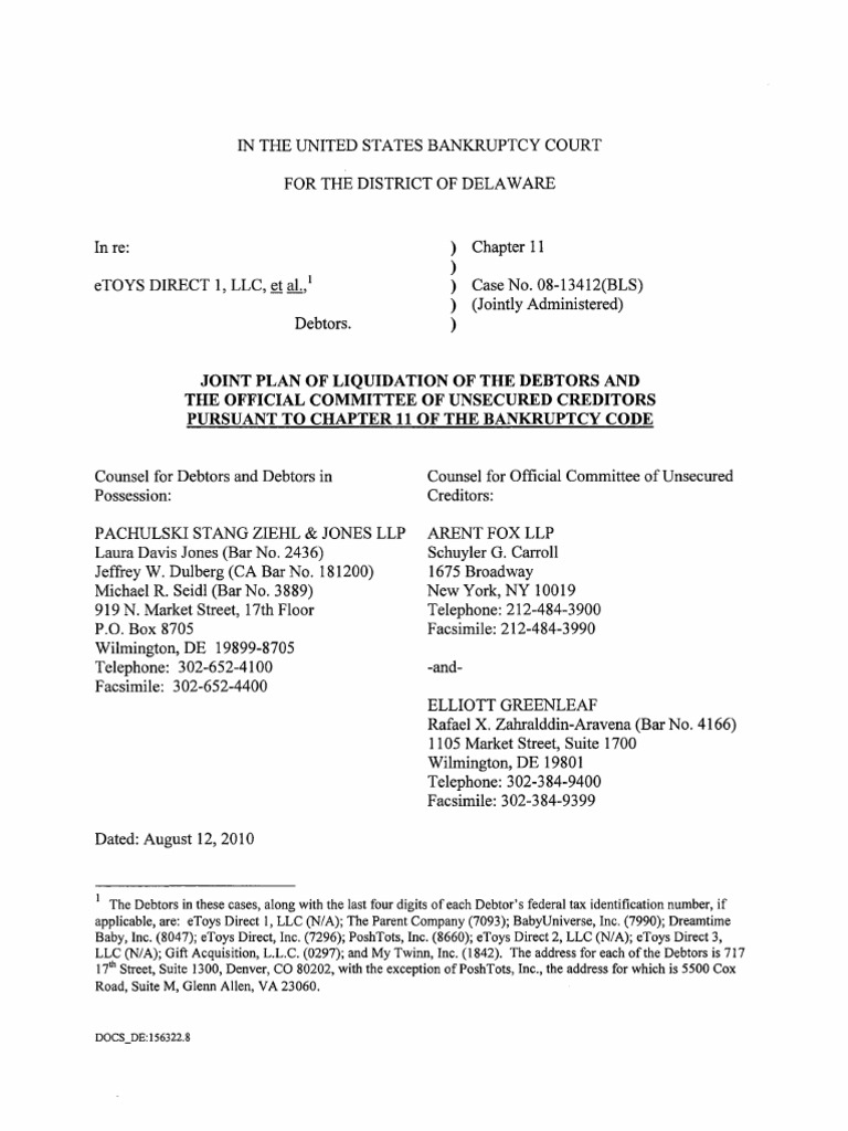 Joint Plan of Liquidation of The Debtors and The Official Committee of ...