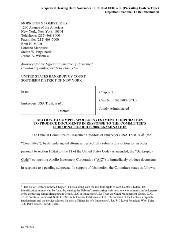 Attorneys For The Official Committee of Unsecured Creditors of ...