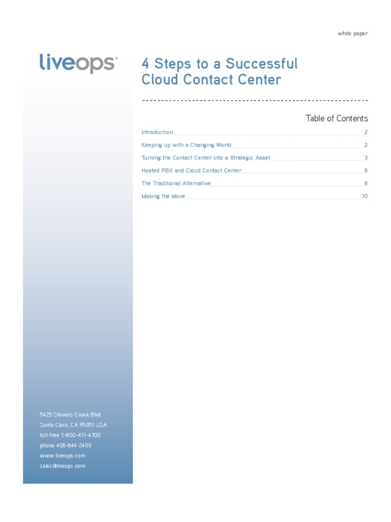 4 Steps To A Successful Cloud Contact Center | PDF | Call Centre ...