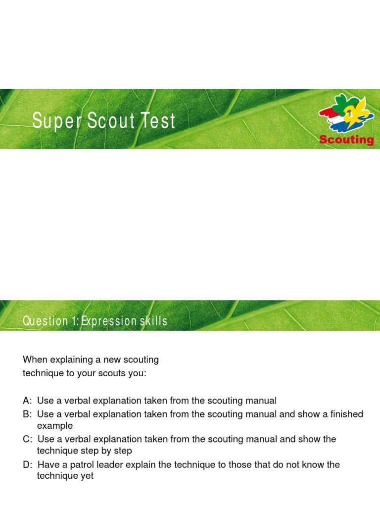 Super Scout Test | PDF | Scouting | Psychology