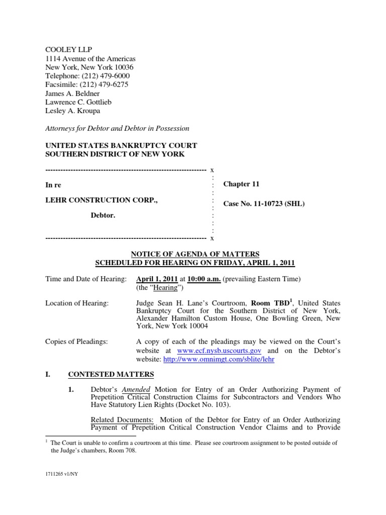 Attorneys For Debtor and Debtor in Possession: WWW - Ecf.nysb ...