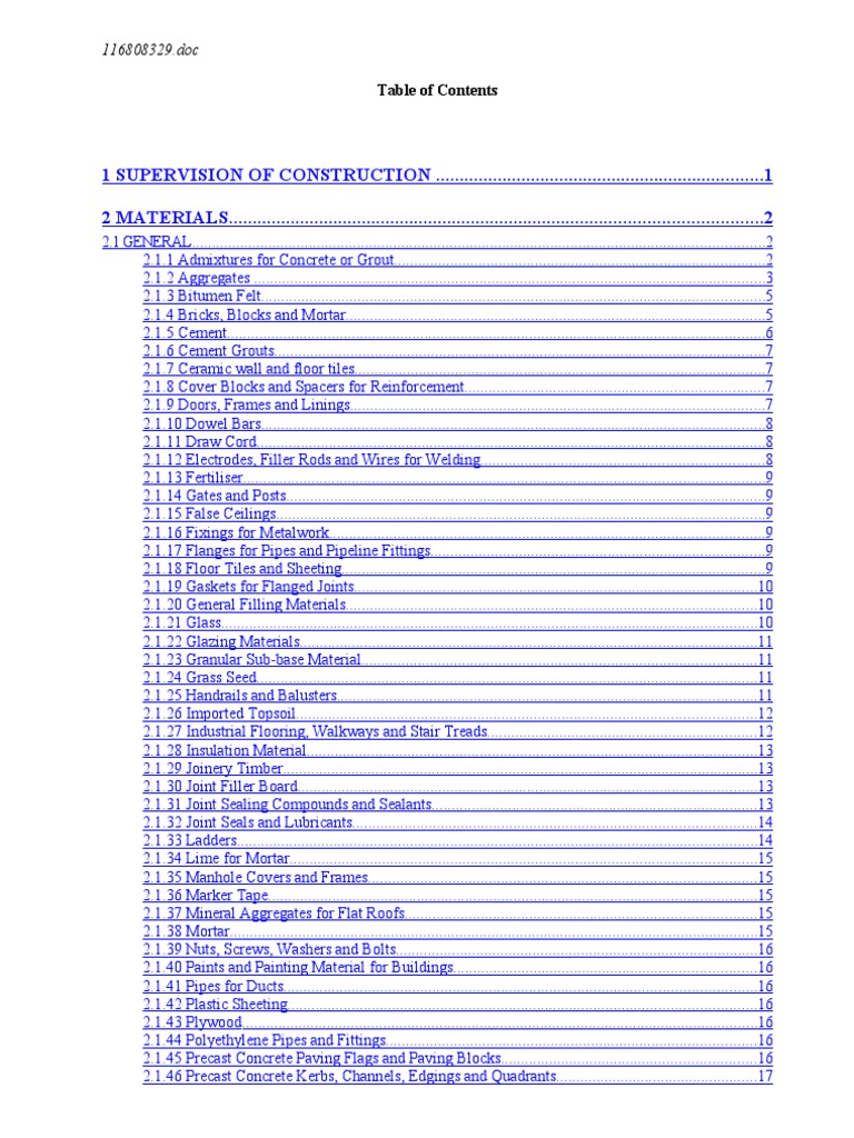 General Specification - Civil and Building Works | PDF | Pipe (Fluid ...
