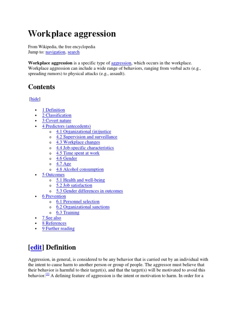 Workplace Aggression | PDF | Aggression | Problem Behavior
