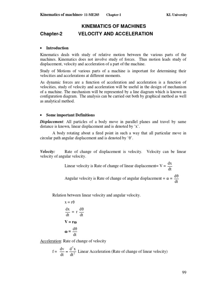 Velocity and Accelartion | PDF | Kinematics | Acceleration