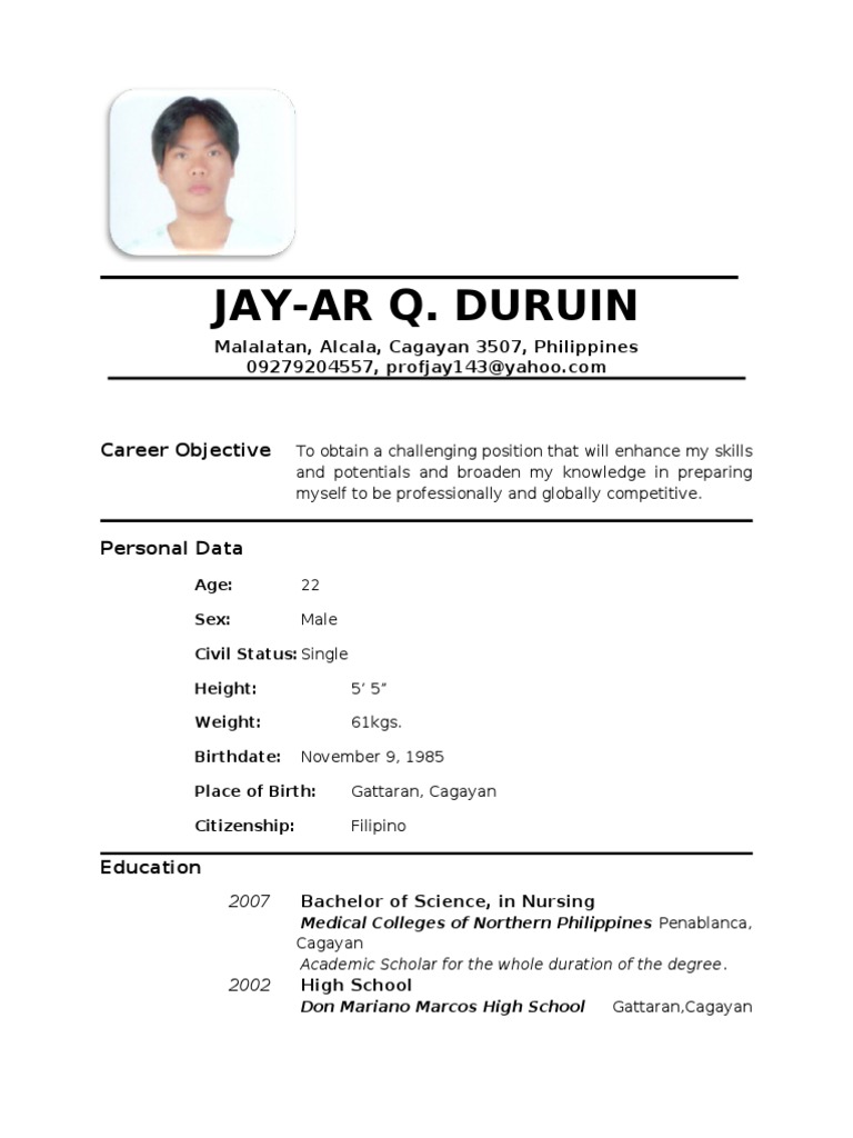 Resume Nurse | PDF | Nursing | Philippines