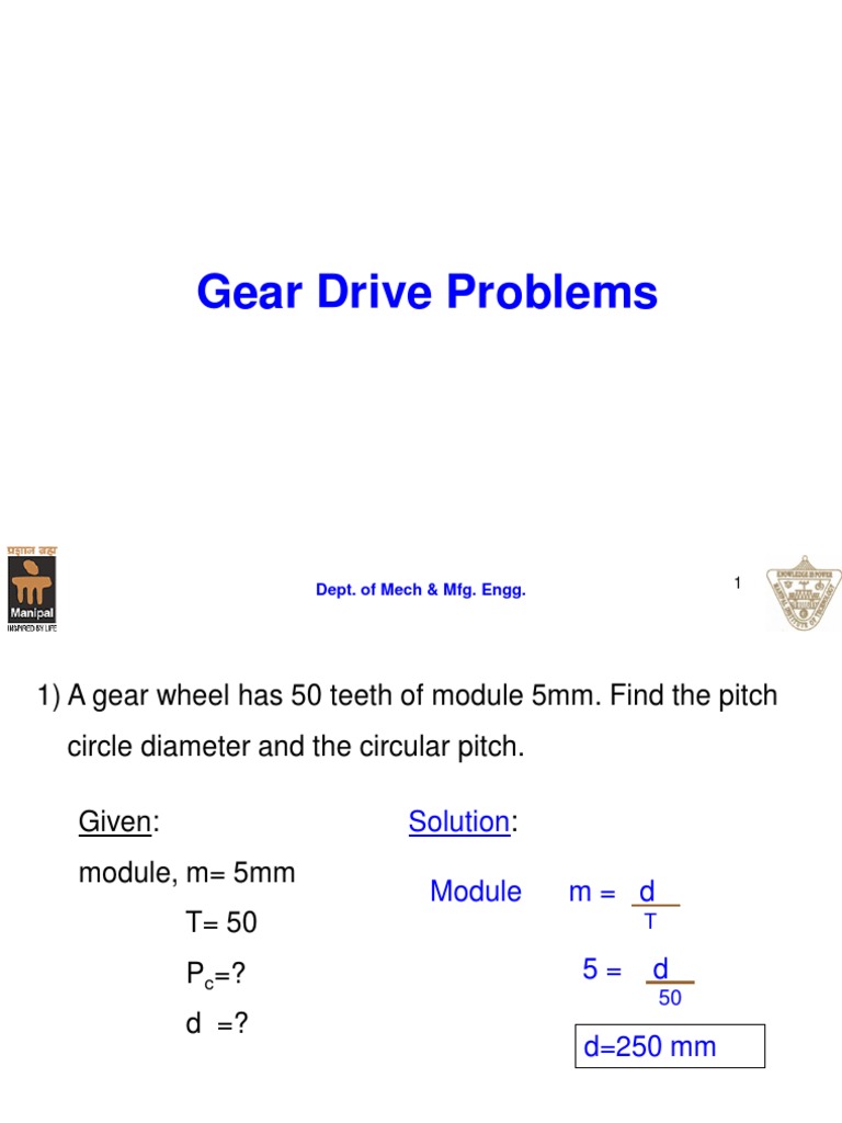 3B) Gear Problems | PDF | Gear | Classical Mechanics