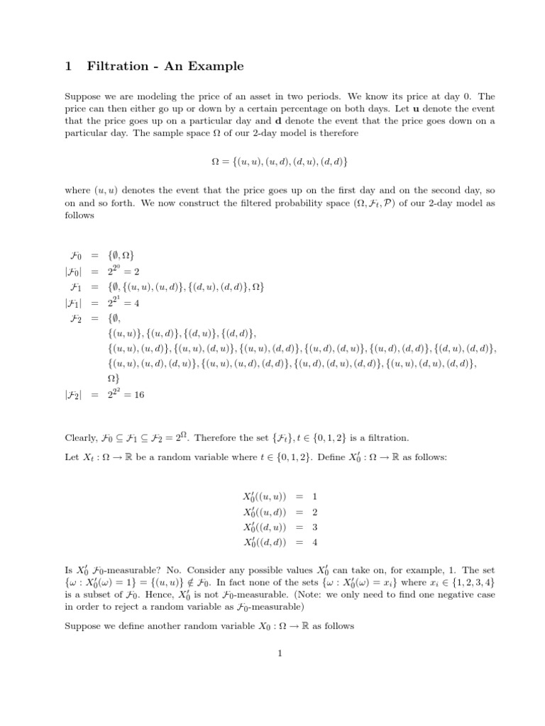 Filtration Example | PDF | Measure Theory | Statistics