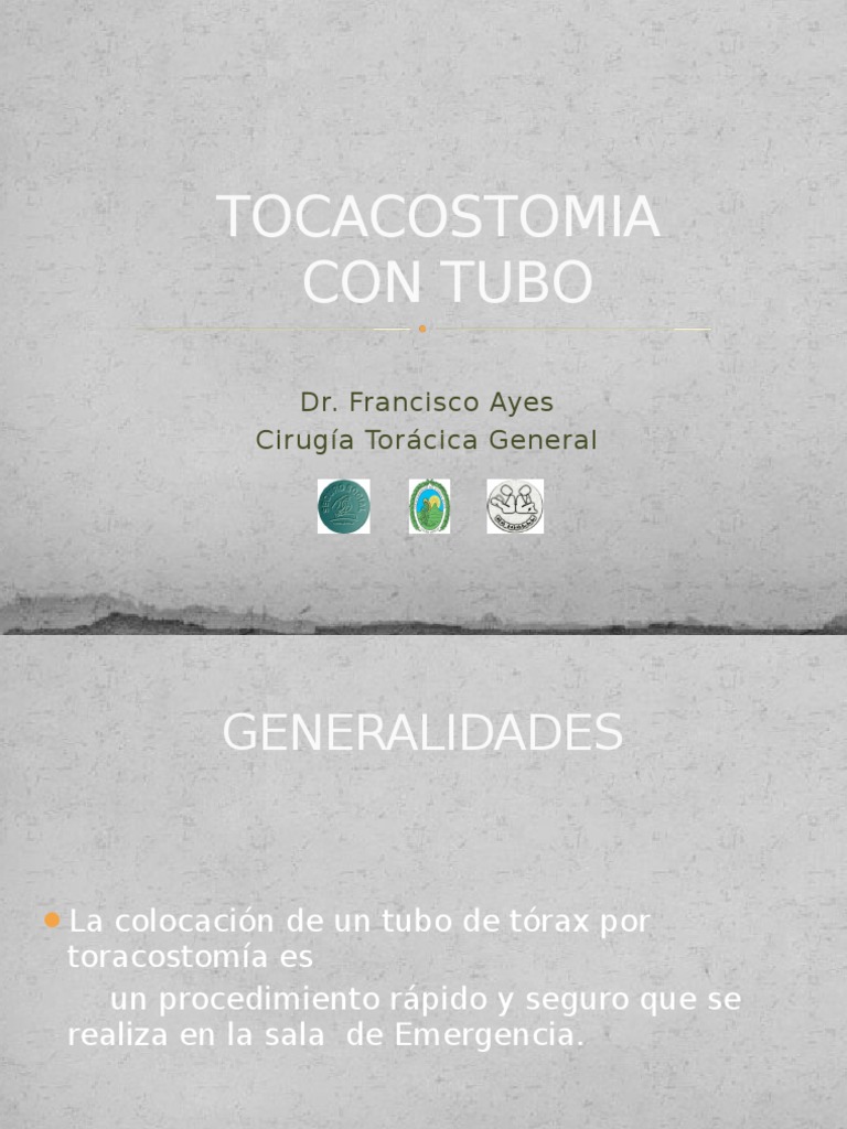 Toracostomía Con Tubo de Tórax | PDF | Enfermedades y trastornos ...