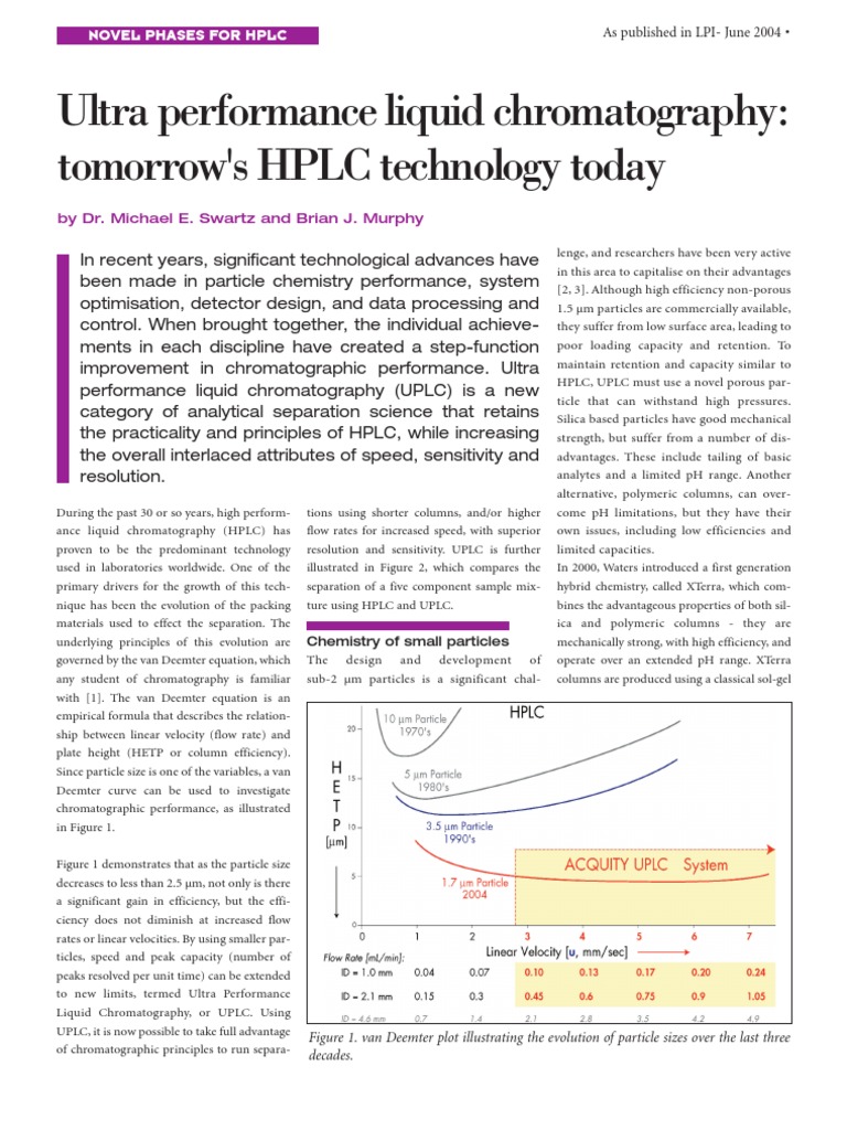 Ultra Performance Liquid Chromatography Tomorrow's HPLC Technology ...