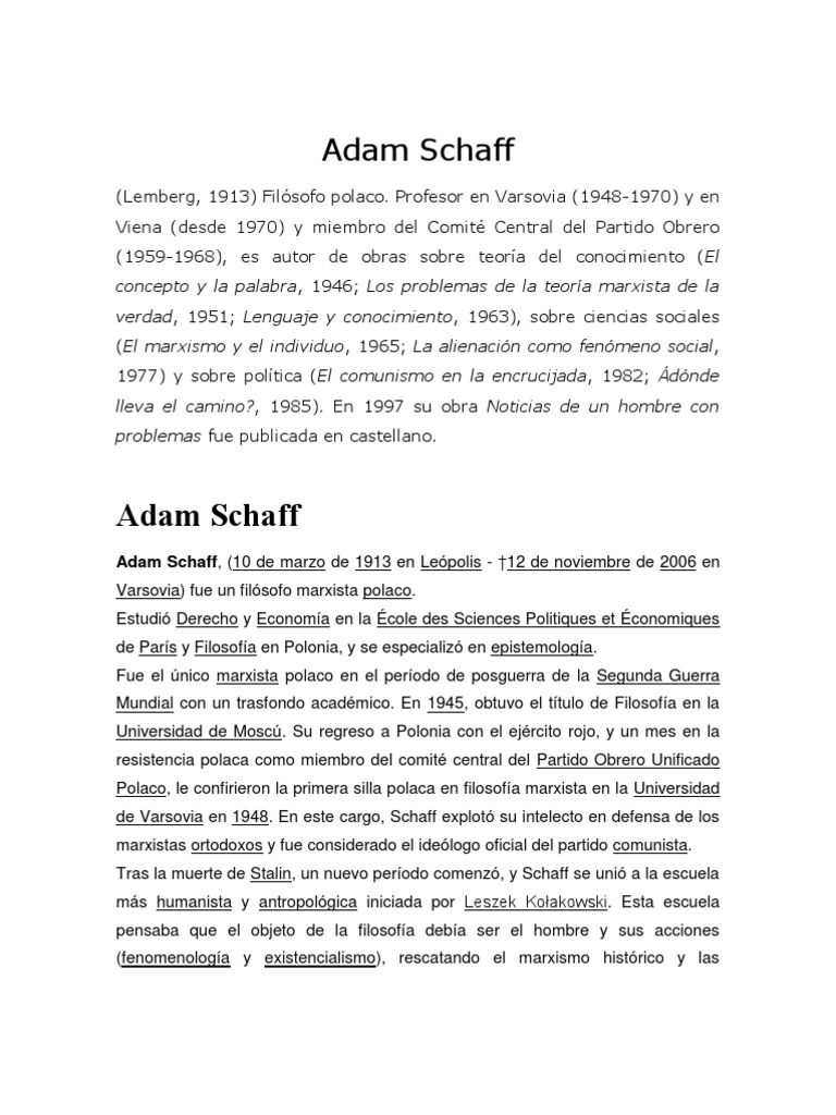 Adam Schaff | PDF | Historia