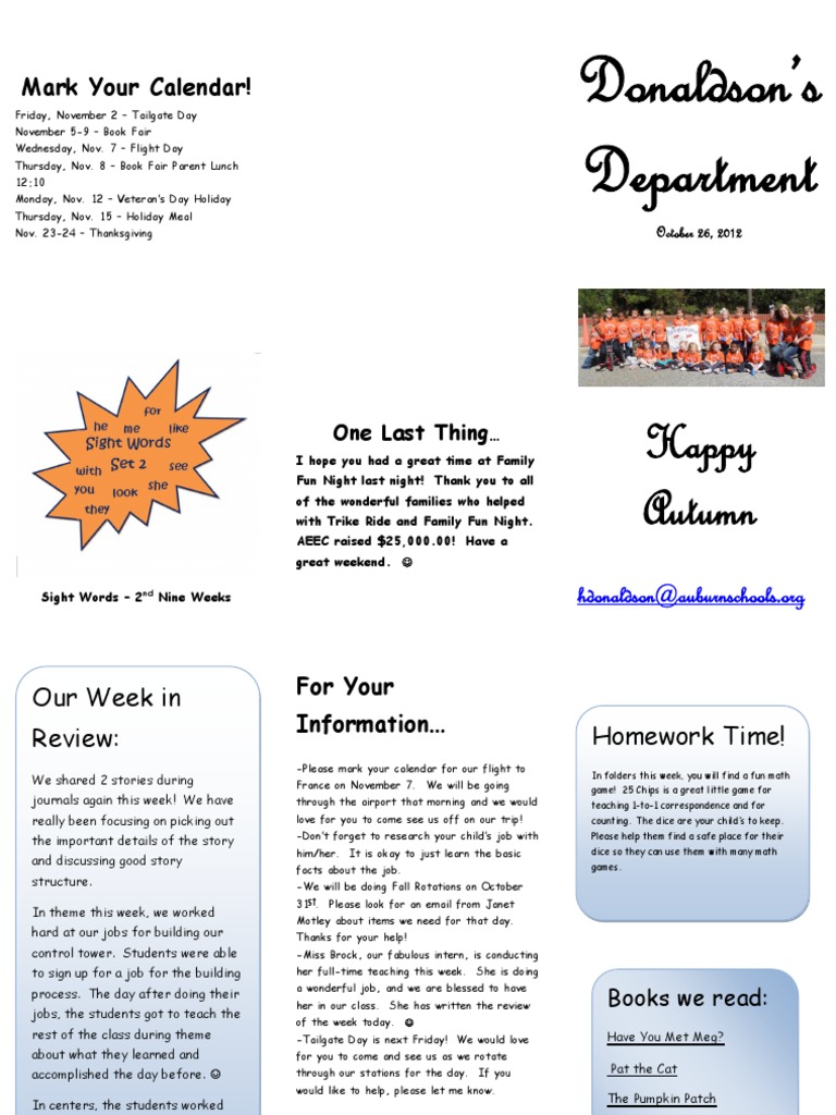 Donaldson's Department: Happy Autumn | PDF