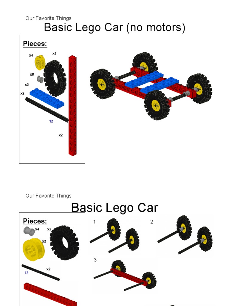 Basic Lego Car Instructions | PDF | Home & Garden