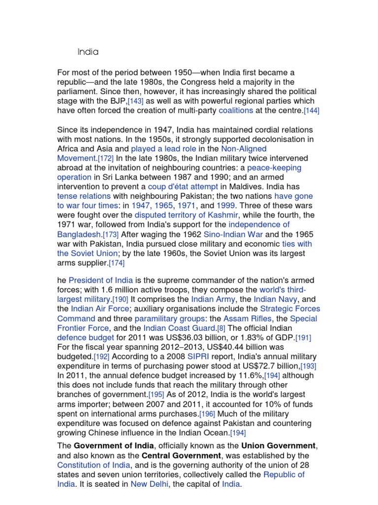 India: Government of India Union Government Central Government | PDF ...