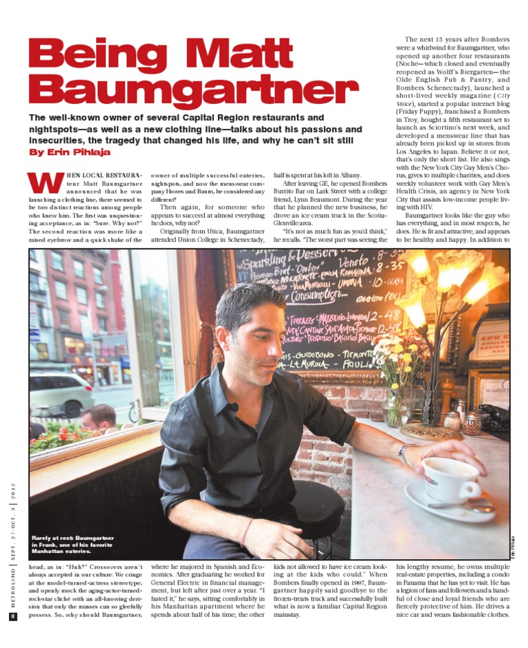 Being Matt Baumgartner | PDF | Restaurant And Catering