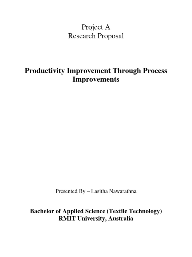 Productivity Improvement Through Process Improvements: Project A ...
