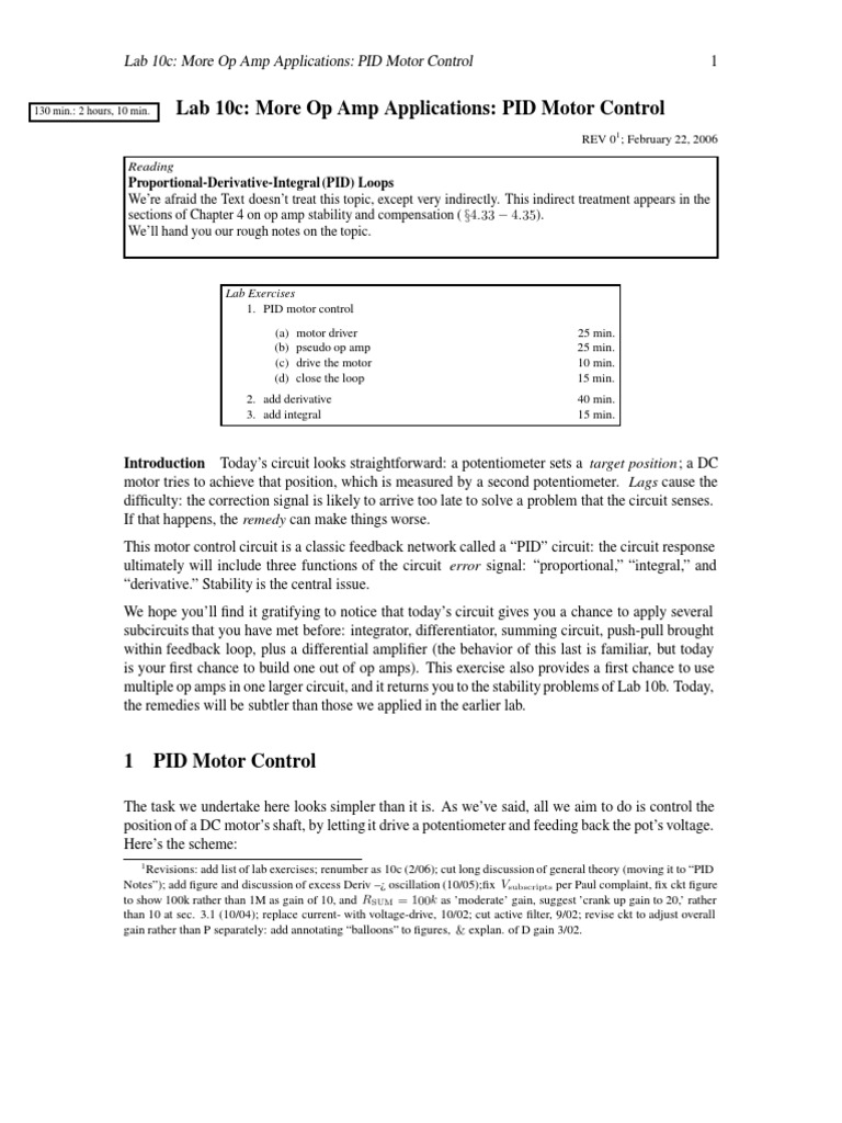 PID Motor Position Control Using Proportional, Integral, and Derivative ...
