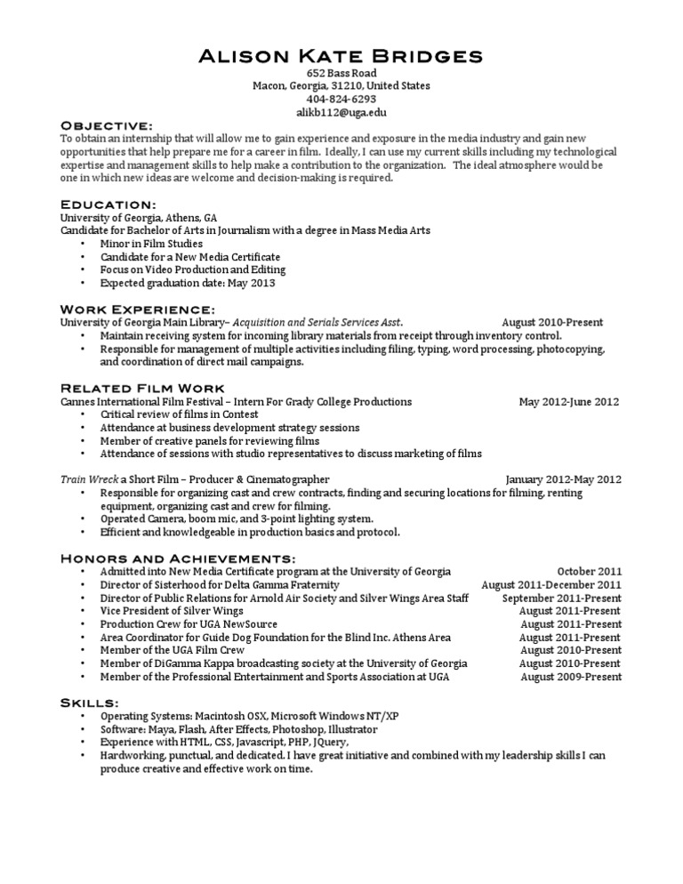 Alison Kate Bridges VI Resume | PDF