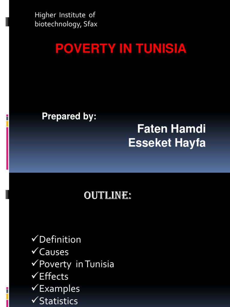 Poverty in Tunisia: Faten Hamdi Esseket Hayfa | PDF | Poverty Threshold ...