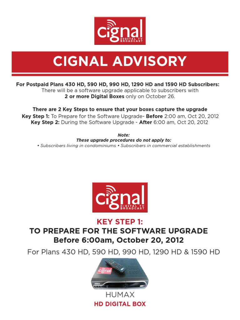 Humax Digital Upgrade | PDF | Telecommunications | Software