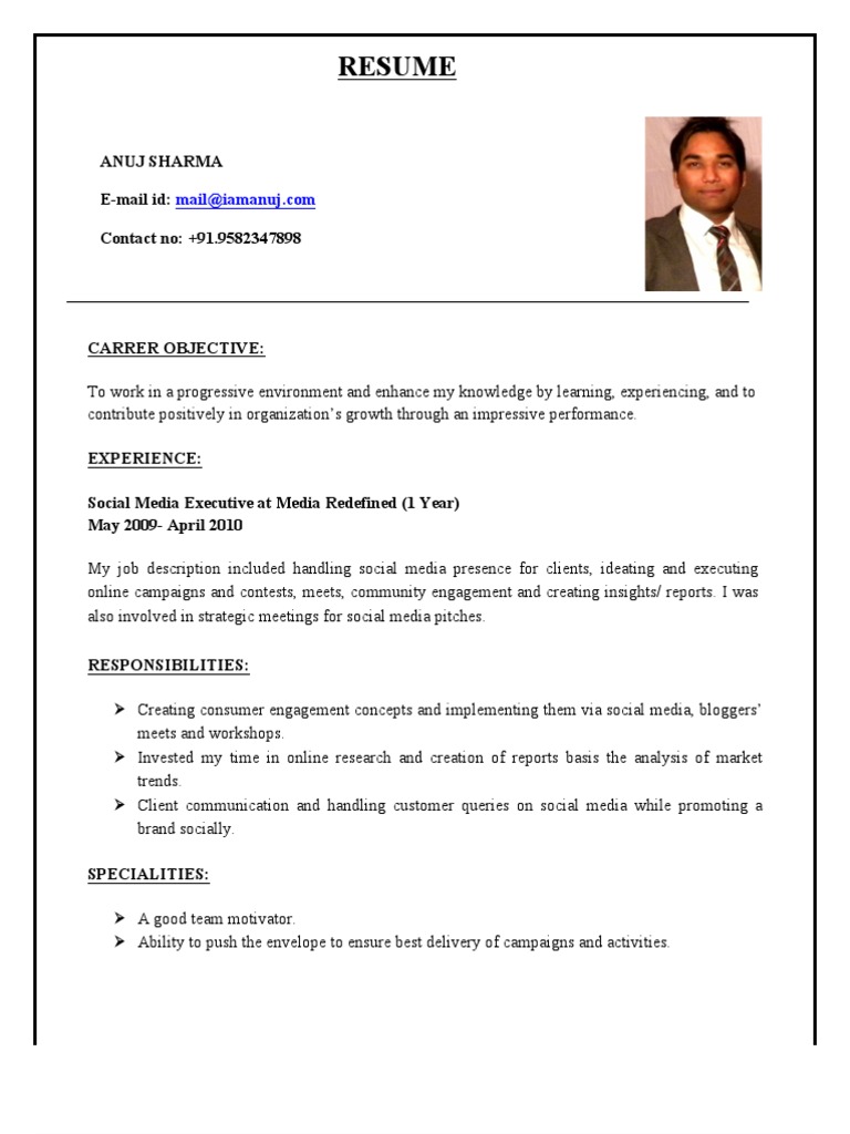 Anuj Sharma Resume Pdf Crisis Management Social Media