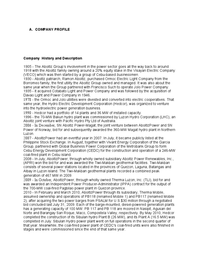 Aboitiz Power Corporation | PDF | Equity (Finance) | Corporations