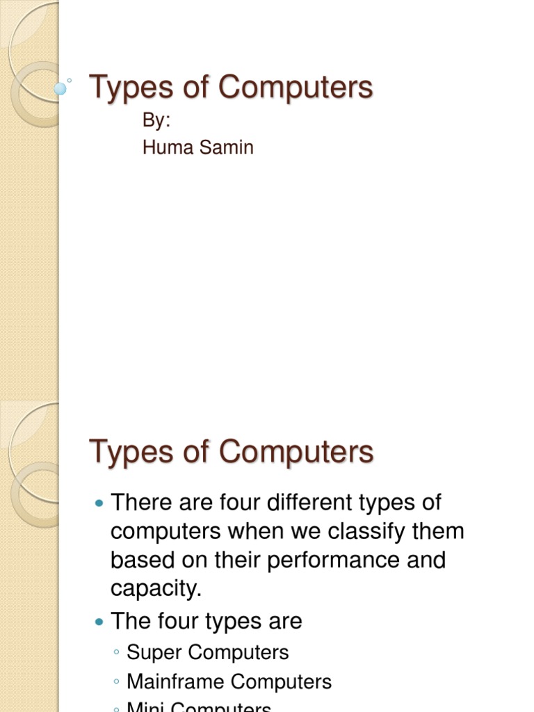 Types of Computers | PDF | Supercomputer | Mainframe Computer