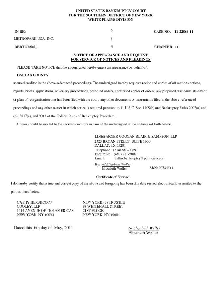 Elizabeth Weller Dated This 6th Day of May, 2011 | PDF