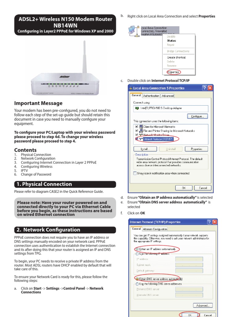 Modem Setup Guide for TPG Users | PDF | Router (Computing) | Computer ...