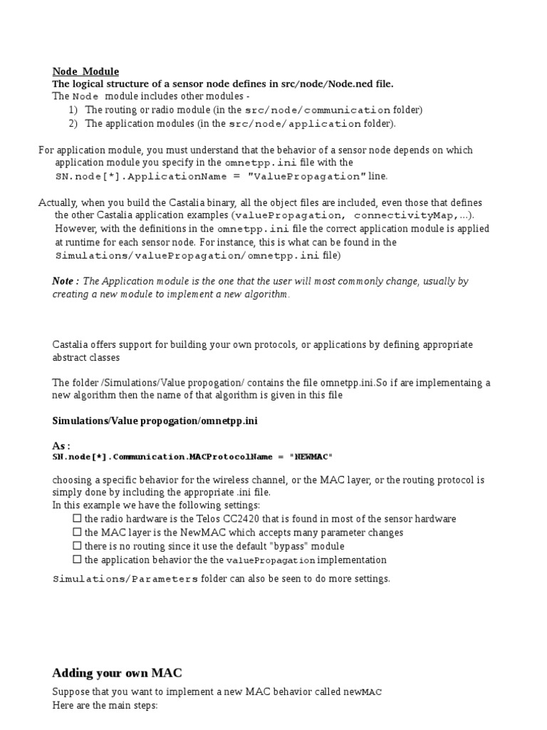 Castalia Node Module Configuration Guide | PDF | Computer File ...